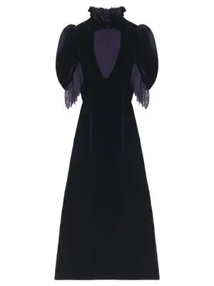 Alexander McQueen Ruffled Velvet Dress - Violet