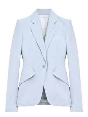 Alexander McQueen Single Breasted Tailored Blazer - Light Blue