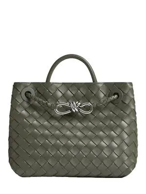 Bottega Veneta Small Andiamo Woven Leather Bag - Green