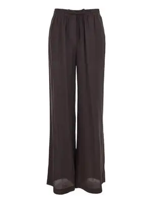 P.a.r.o.s.h Elastic Drawstring Waist Pants - Brown