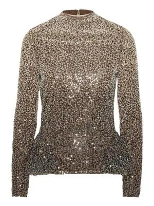 ROTATE BY BIRGER CHRISTENSEN Embellished High Neck Top - Multicolor