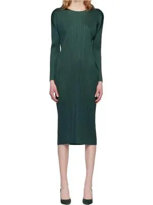 PLEATS PLEASE BY ISSEY MIYAKE Midi Dress - Green