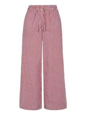 P.a.r.o.s.h Striped Drawstring Wide Leg Trousers - Red