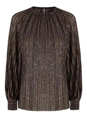 Missoni Sequined Striped Long Sleeve Top - Black