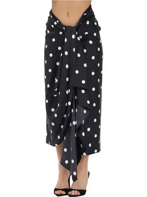 Sportmax Polka Dot Bow Skirt - Black