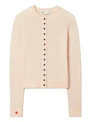 Tory Burch Embroidered Cardigan - Nude