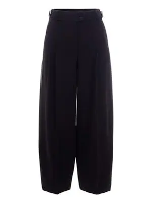 Patrizia Pepe Satin Inserts Palazzo Pants - Black