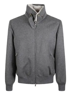 Brunello Cucinelli Zip-up Bomber Jacket - Gray