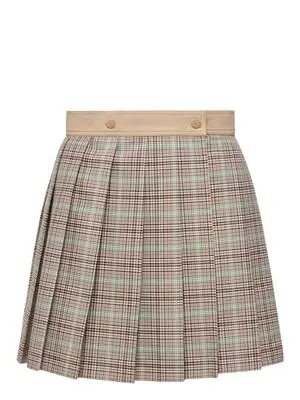 Moncler Checked Pleated Mini Skirt - Light Brown