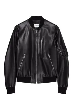 Givenchy Zip-up Leather Bomber Jacket - Black