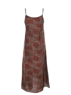 UMA WANG Sleeveless Printed Maxi Dress - Brown