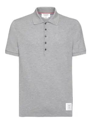 Thom Browne 4-bar Short-sleeved Polo Shirt - Light Gray