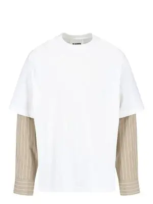 JIL SANDER Layered Sleeve T-shirt - White