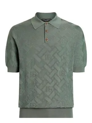 DOLCE & GABBANA Dolce  Gabbana Micro-Dot Stitch Short-Sleeved Polo Shirt