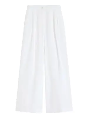 Max Mara Pleated Wide-leg Trousers - White