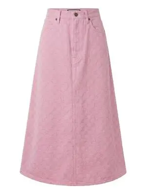 GUCCI Gucci GG Cotton Denim Jacquard Skirt
