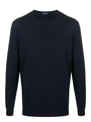 DRUMOHR Crew Neck Cotton Jumper - Black