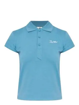 Attico The Logo Embroidered T-shirt - Blue
