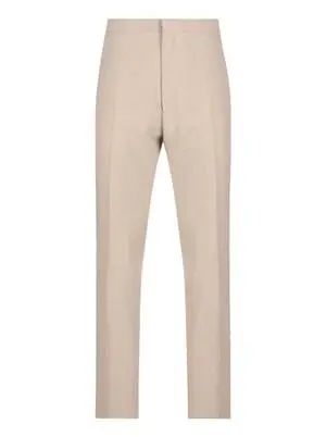 Zegna Elastic Waist Linen Pants - Beige