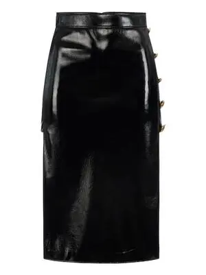 Elisabetta Franchi Button Detailed Midi Skirt - Black