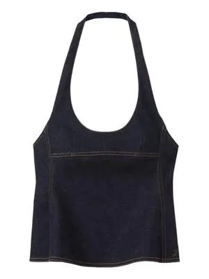 Jacquemus Jacquemus Denim Halterneck Top Deep Navy Blue