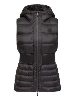 Moncler Moncler Melia Hooded Down Gilet With Belted Waist Black
