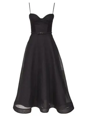 Zimmermann Luna Structured Midi Dress - Black