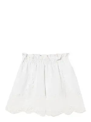 TWINSET Embroidered Scalloped Hem Shorts - White