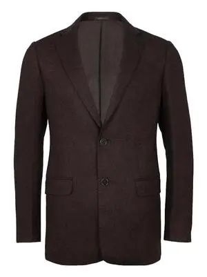 Emporio Armani Single-breasted Suit Jacket With Notch Lapel - Dark Red