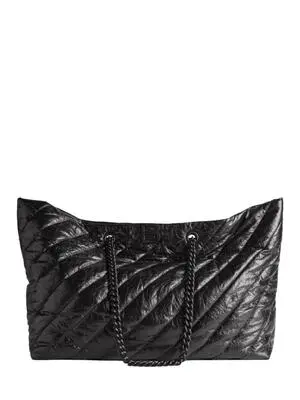 Balenciaga Crush Large Quilted Tote Bag - Black