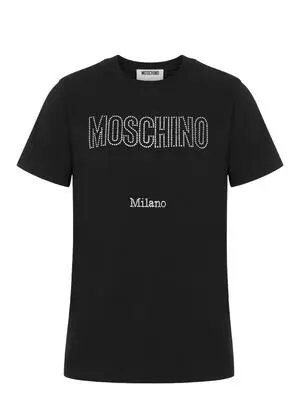 Moschino Embellished Cotton T-shirt - Black