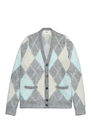 Ami Argyle Cardigan - Gray