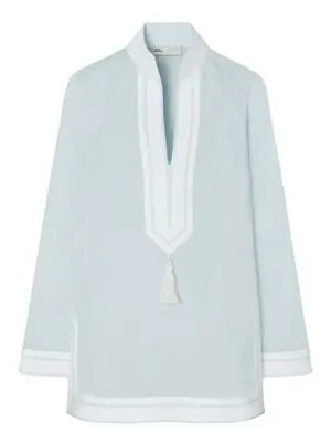TORY BURCH Tory Burch Embroidered Tassel Tunic Top