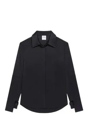 COURREGES Satin Shirt With Lapel Collar - Black