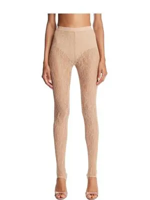 Wardrobe.NYC Lace Stirrup Leggings - Nude