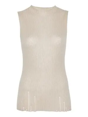 UMA WANG Sleeveless Knit Top With Draped Detail - No