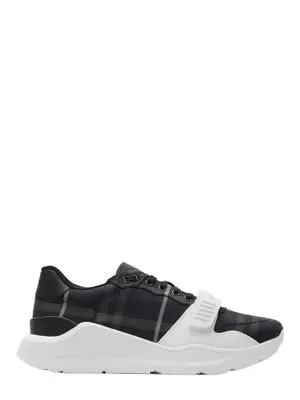 Burberry Checked Lace-up Sneakers - Storm Blue