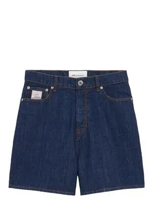 Ami Heritage Label Denim Shorts - Indigo