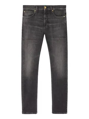 Versace La Medusa Embroidered Jeans - Grey