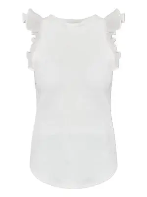 ZIMMERMANN Zimmermann Awaken Ruffled-Trim Ribbed Tank Top