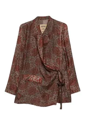 UMA WANG Long Sleeve Floral Print Jacket - Red