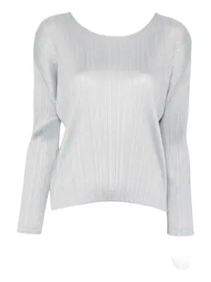 PLEATS PLEASE BY ISSEY MIYAKE Long Sleeve Pleated Top - White