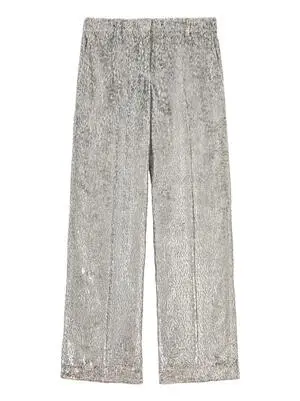 Stella McCartney Fil Coupé Straight-leg Trousers - Silver