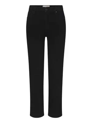 FRAME High-waisted Straight-leg Jeans - Black