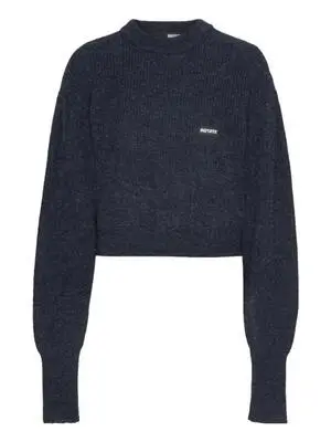 ROTATE BY BIRGER CHRISTENSEN Cuffed-sleeve Crewneck Sweater - Black
