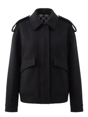 Gucci Silk Wool Bomber Jacket - Black