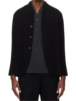 Issey Miyake Homme Plissé Pleated Jacket - Black