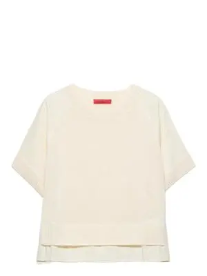 MAXCO. Max&co. Linen Blend Knit T-shirt - White