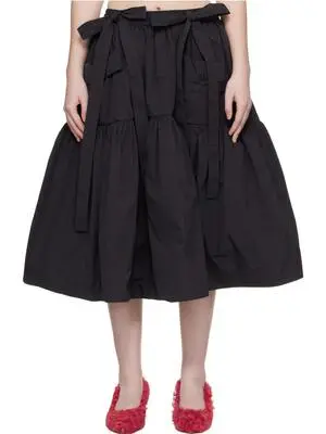 Cecilie Bahnsen Elastic Waist Midi Skirt - Black