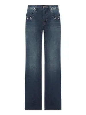 Gucci Horsebit Straight-leg Jeans - Blue